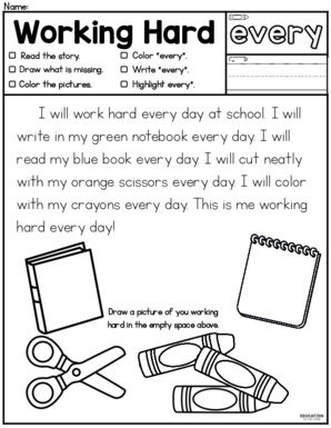 Sight Word Every – Passage and Booklets - Education to the Core Premium
