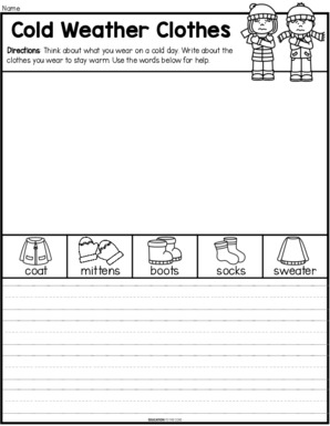 Kinder December Packet – Cold Weather Clothes Writing - Education to ...