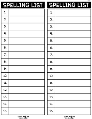 Editable Spelling Words – September Seasonal – 15 Words - Education to ...